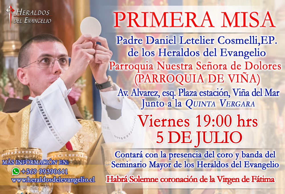 Primera Misa del Padre Daniel Letelier de los Heraldos del Evangelio ...